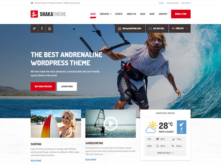 Télécharger ProteusThemes Shaka – Water Sport and Surfing WordPress Theme version 2.1.1