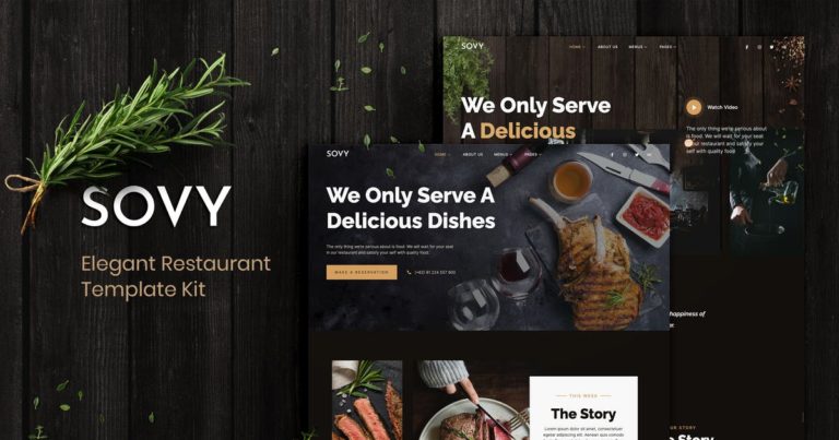Download Sovy – Restaurant Elementor Template Kit version 1.0.0