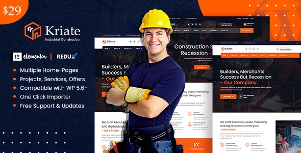 Download Kriate – Industrial Construction Multipurpose WordPress Theme version 1.2.7