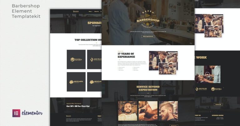 Bazso – Barbershop Elementor Template Kit 1.0.2 - Club WPress
