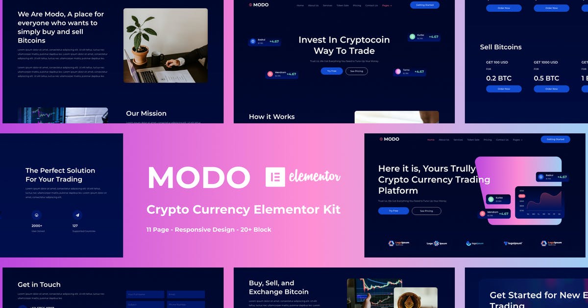 Download MODO – Crypto Currency Elementor Template Kit version 1.0.0