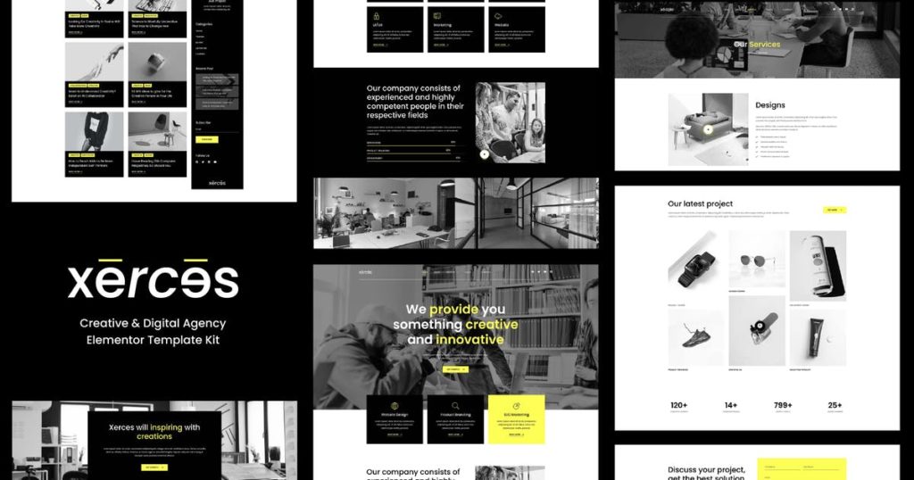 Download Xerces – Creative & Digital Agency Elementor Template Ki ...