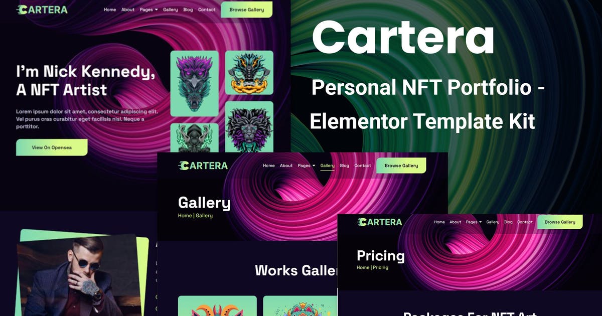 Download Cartera – Personal NFT Portfolio Elementor Template Kit ...