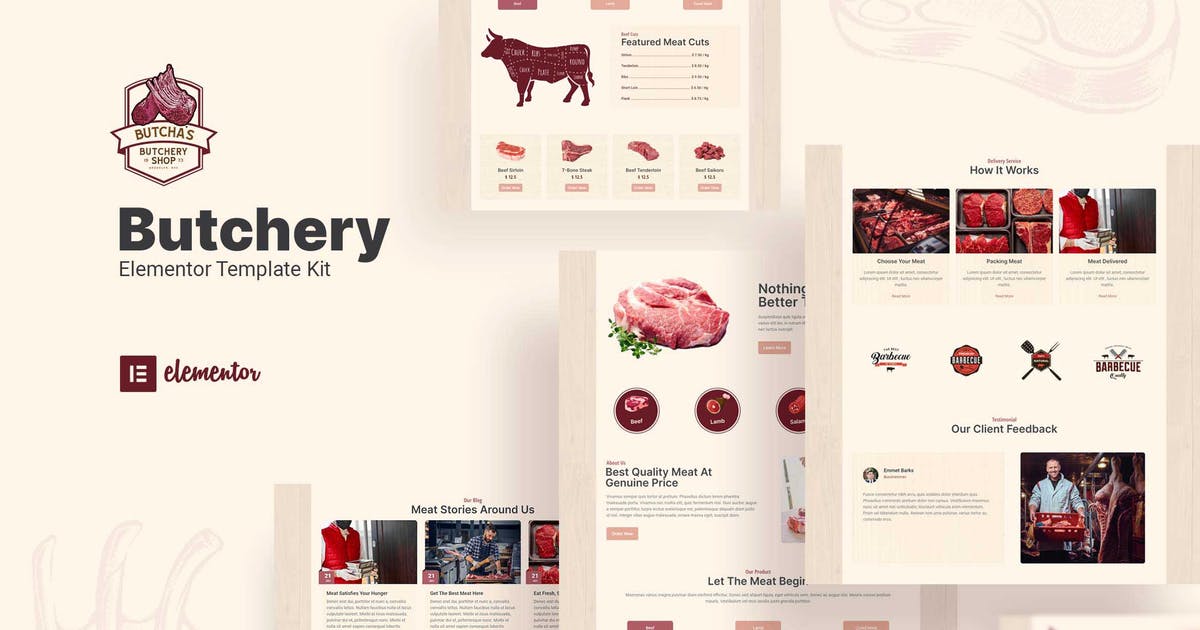 Download Butcha – Butchery Shop Elementor Template Kit version 1.0.3
