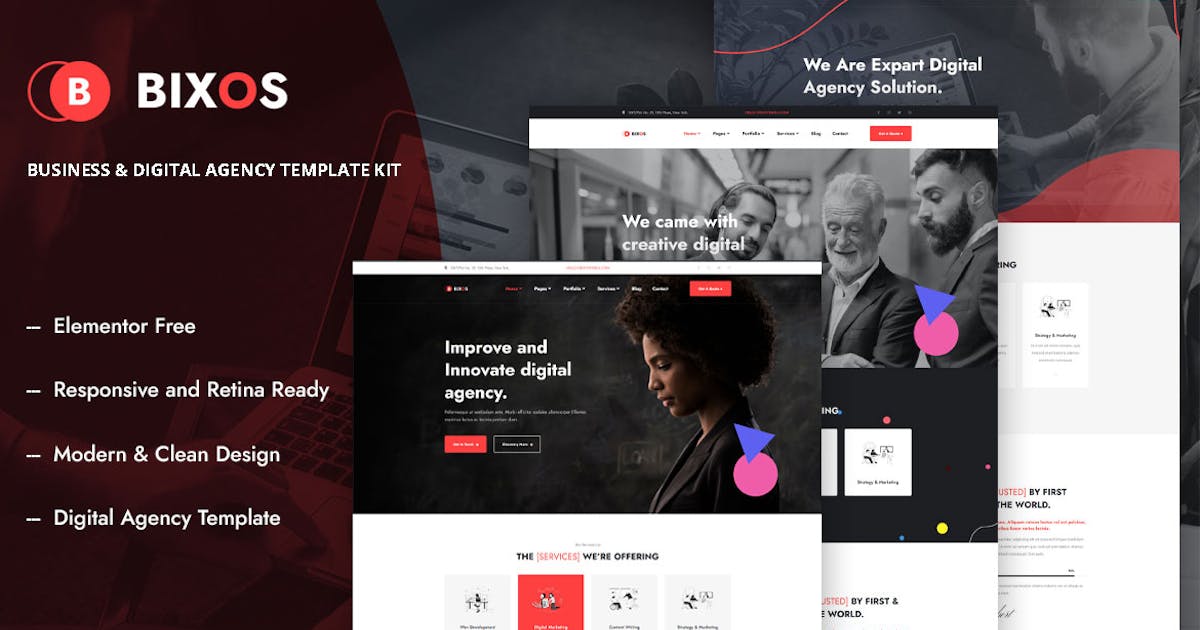 Download Bixos – Business & Digital Agency Template Kit version 1.0.0