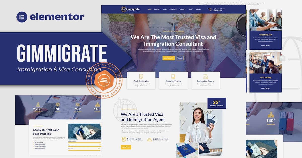 Download Gimmigrate – Immigration & Visa Consulting Elementor Template ...
