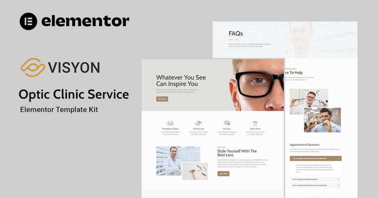 Download Visyon – Optic Clinic Service Elementor Template Kit version 1.0.1