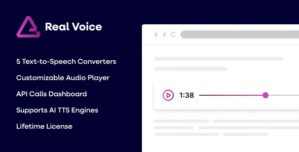 Download Real Voice – AI Text to Speech Plugin for WordPress version 1.26