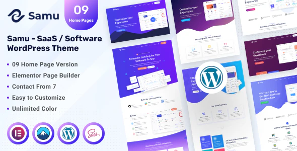 Télécharger Samu – SaaS & Software WordPress Theme version 1.0