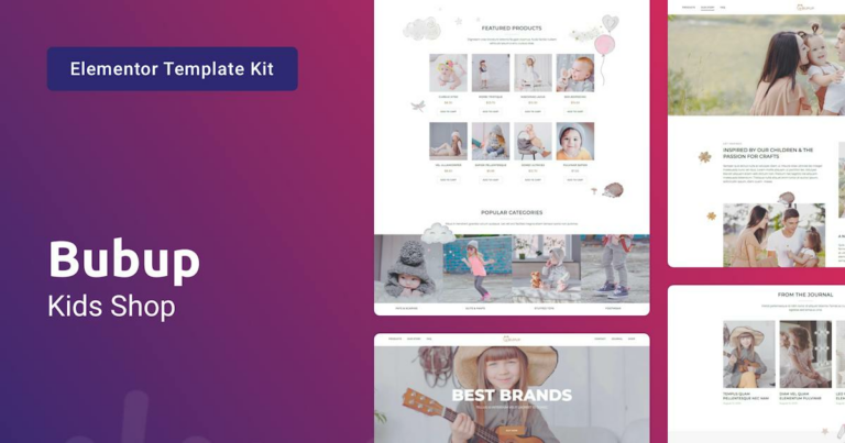 Download Bubup Kids Store & Baby Shop Elementor Template Kit version 1.0.2