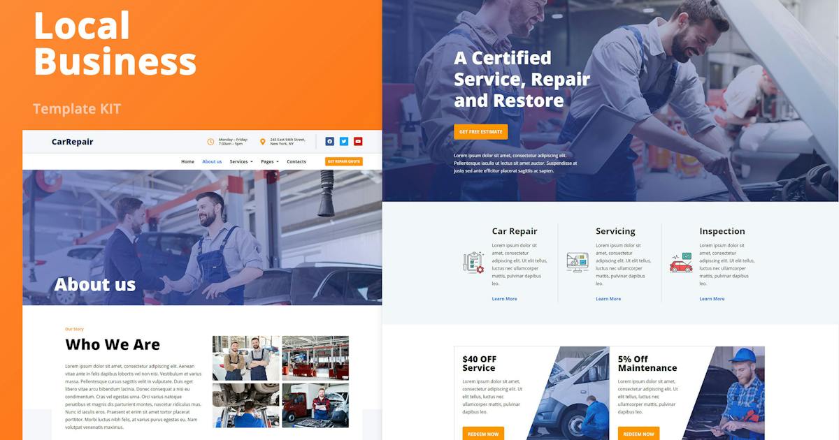 Download CarRepair – Local Business Template Kit version 1.0.0