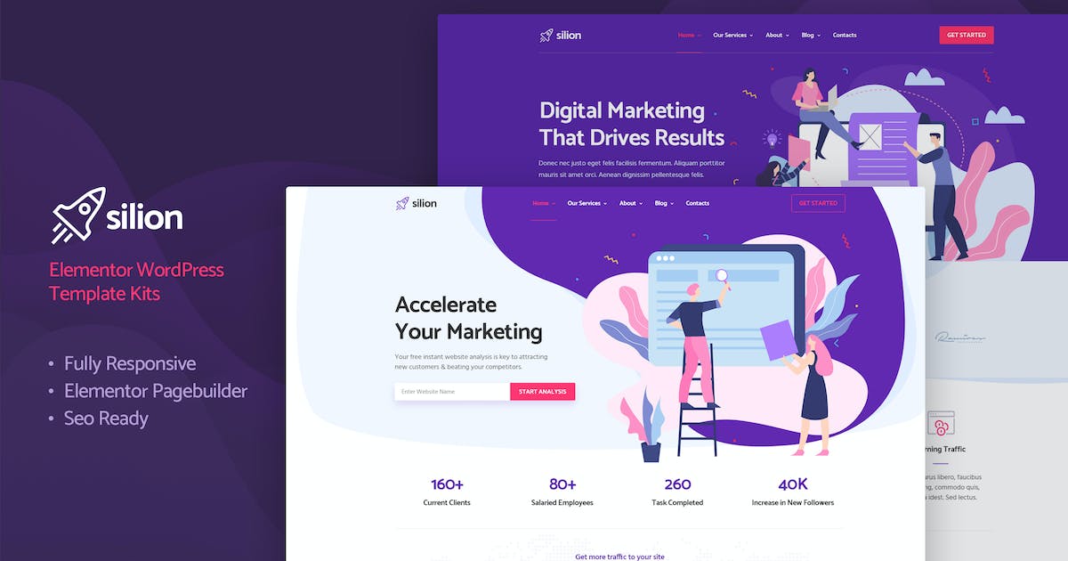 Download Silion – Digital Marketing Elementor Template Kit version 1.0.1