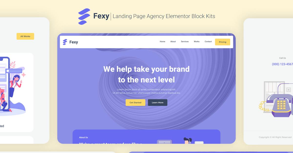 Download Fexy – Agency Landing Page Elementor Block Kit version 1.0.0