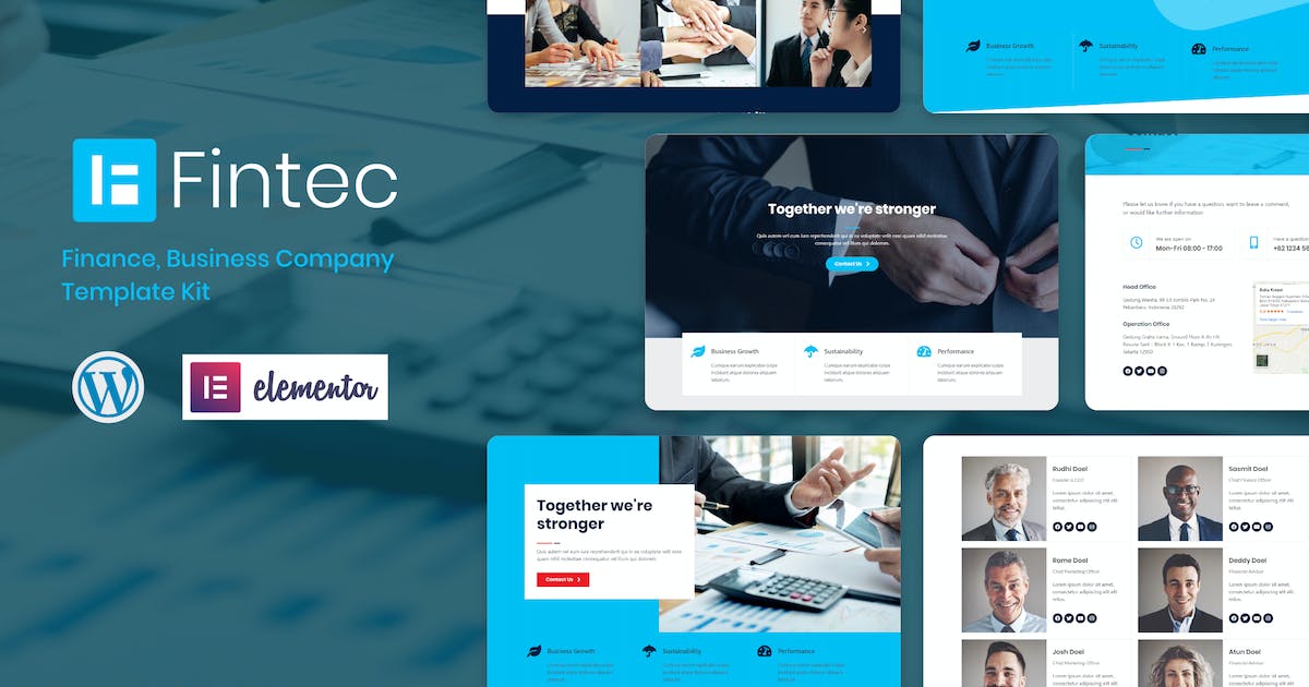Download Fintec – Finance, Business Company Elementor Template Kit ...