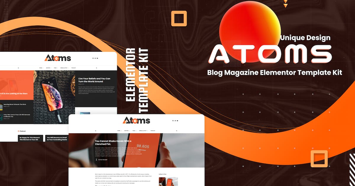 Download Atoms – Blog & Magazine Elementor Template Kit version 1.0.0