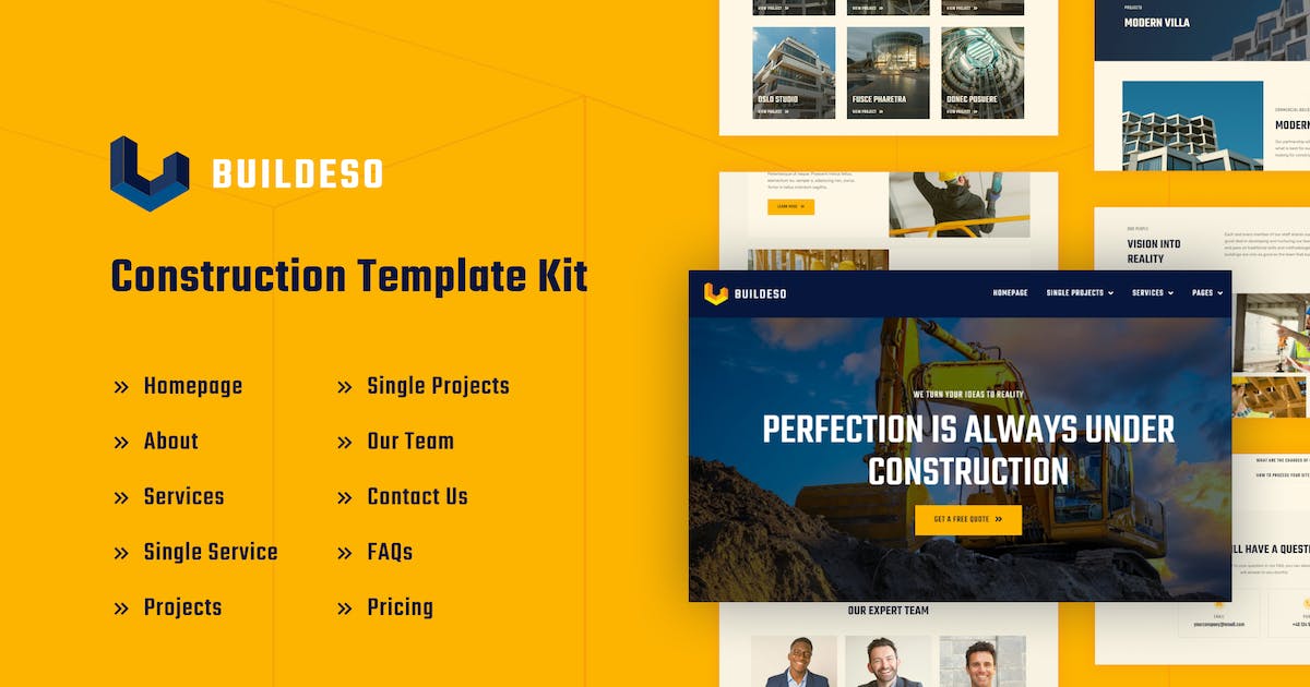 Download Buildeso | Construction Elementor Template Kit version 1.0.2