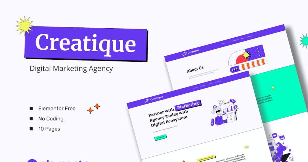 Download Creatique – Digital Marketing Agency Template Kit version 3.15.3