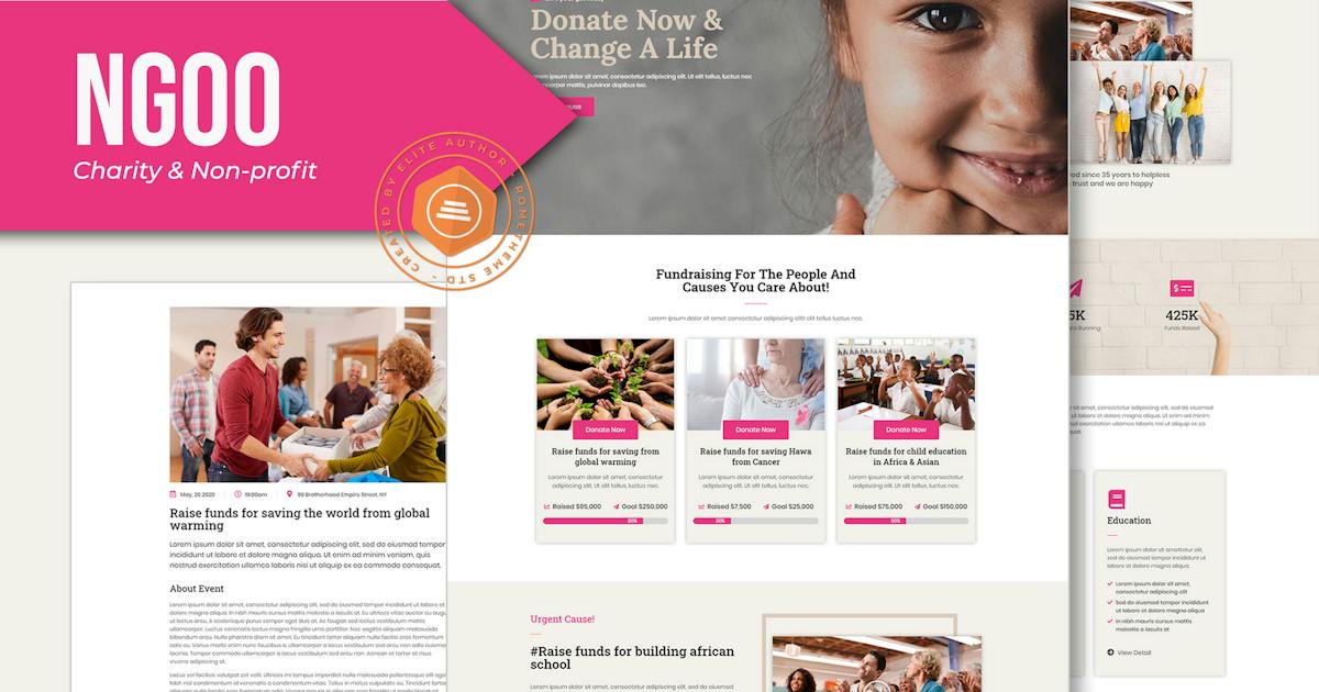 Download NGOO – Non-profit Charity Template Kit version 1.0.2