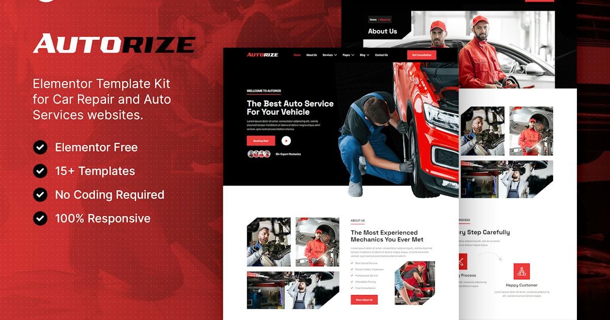 Download Autorize – Car Repair & Auto Services Elementor Template Kit ...