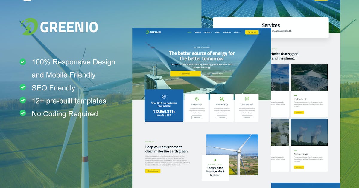 Download Greenio – Green Energy & Technology Company Elementor Template ...