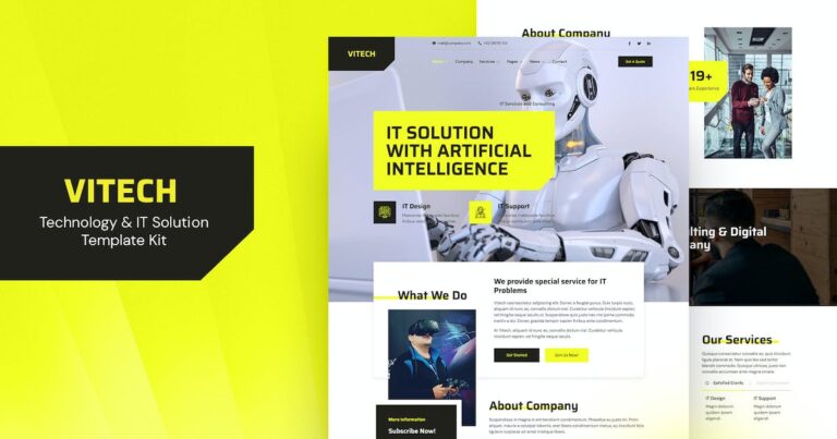 Download Vitech – Technology & IT Solution Elementor Template Kit ...