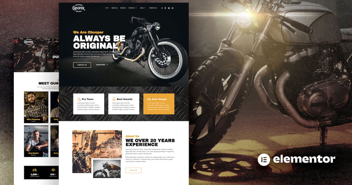 Download Chooper – Custom Motorcycle Garage Elementor Template Kit ...