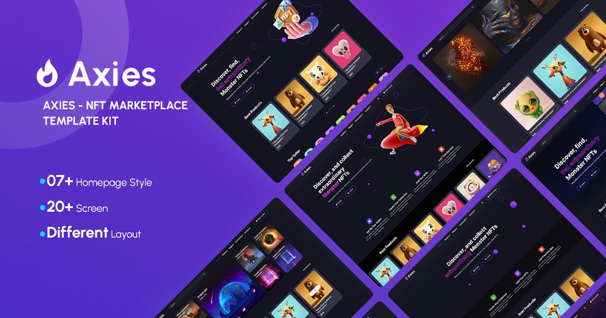 Download Axies – NFT Portfolio Elementor Template Kit version 1.0.1