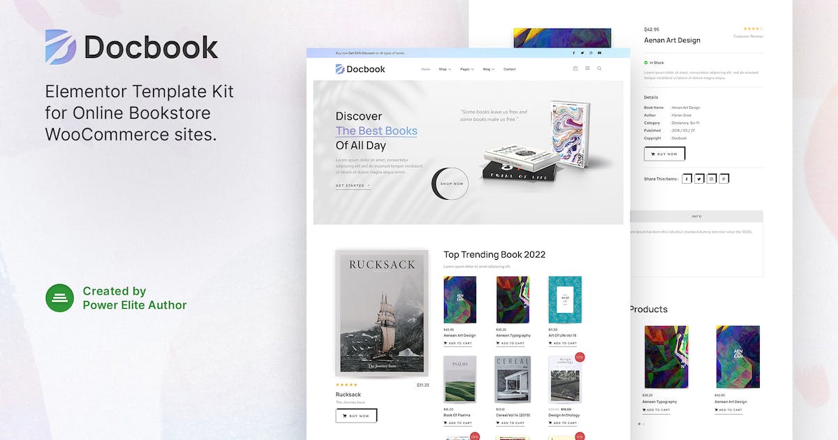 Télécharger Docbook – Online Bookstore WooCommerce Elementor Template Kit version 1.0.0