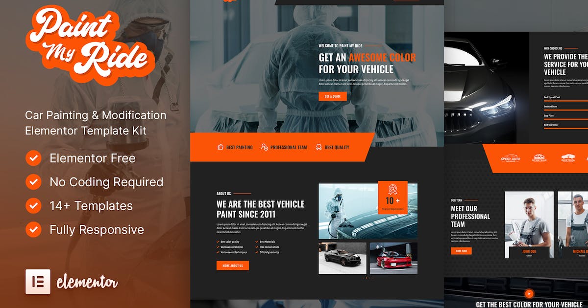 Download PaintMyRide – Car Painting & Modification Elementor Template ...