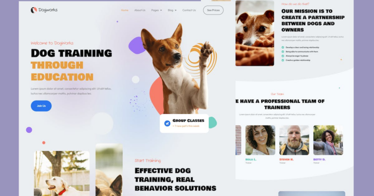 Download DogWorks – Dog Training Elementor Template Kit version 1.0.3