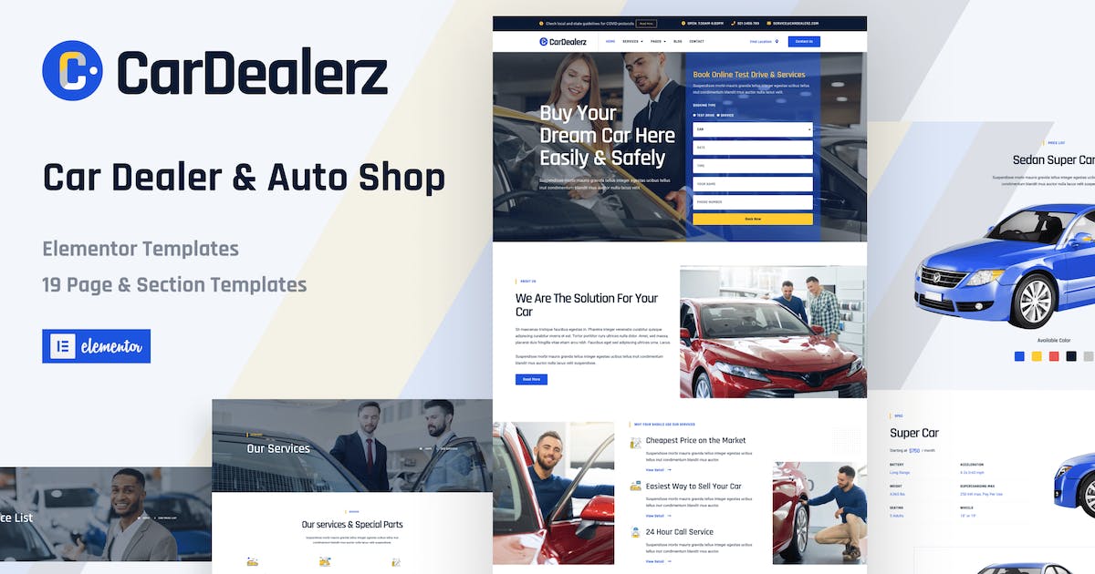 Download CarDealerz – Auto Dealer & Auto Shop Website Elementor ...