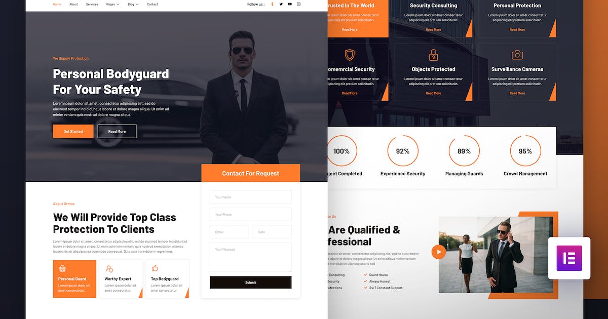 Download Ormas – Bodyguard & Security Agency Elementor Template Kit ...