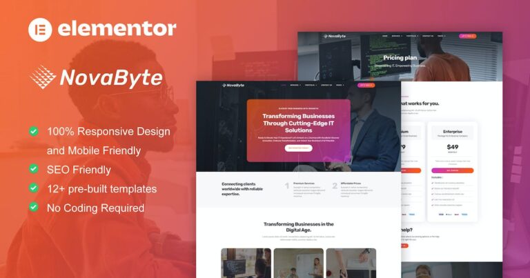 Download NovaByte – IT Solutions Services Company Elementor Pro Template Kit version 1.0.0