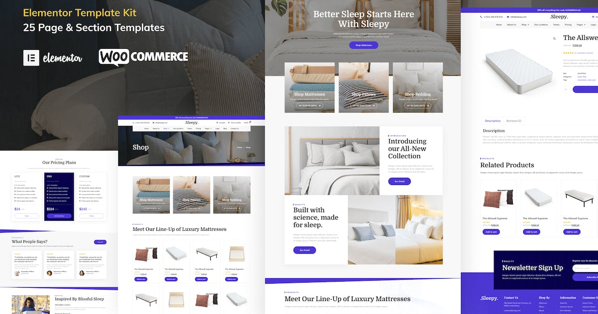 Télécharger Sleepy – Mattress & Bedding Online Store Elementor Pro ...