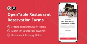 OpenTable Restaurant Reservation Forms for Elementor 1.0.0 - Club WPress