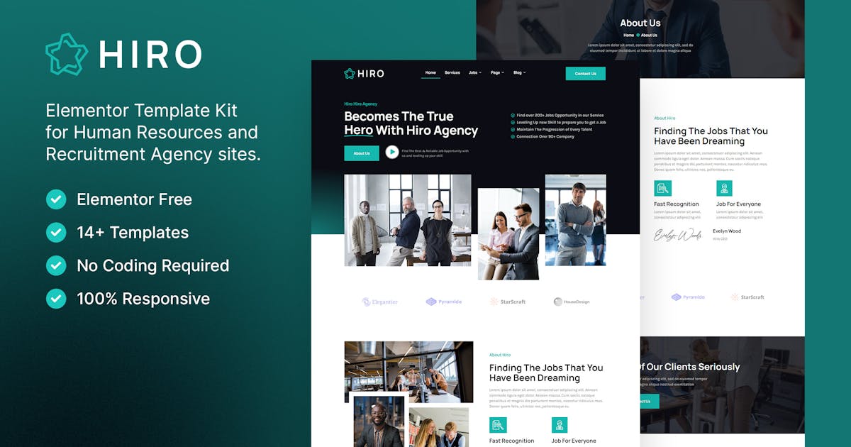 Download Hiro – Human Resources & Recruitment Agency Elementor Template ...