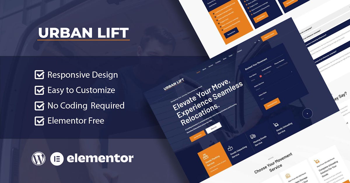 Download Urban Lift – Moving Company Service Elementor Template Kit ...