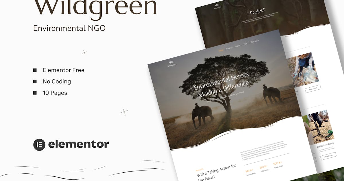 Download Wildgreen – Environmental NGO Elementor Template Kit version 3 ...