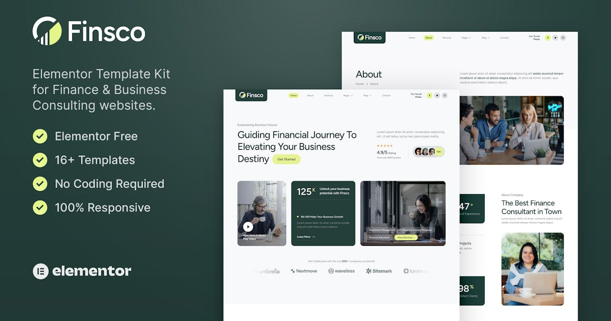 Download Finsco – Finance & Business Consulting Elementor Template Kit ...