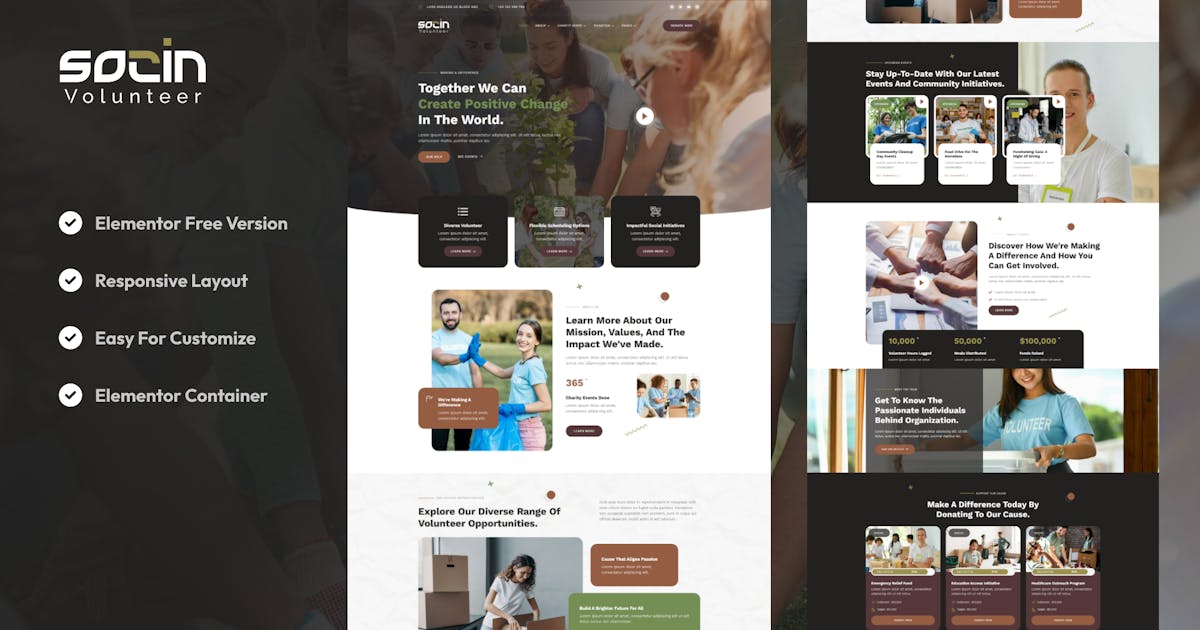 Download Socin – Volunteer & Charity Elementor Template Kit version 1.0.0