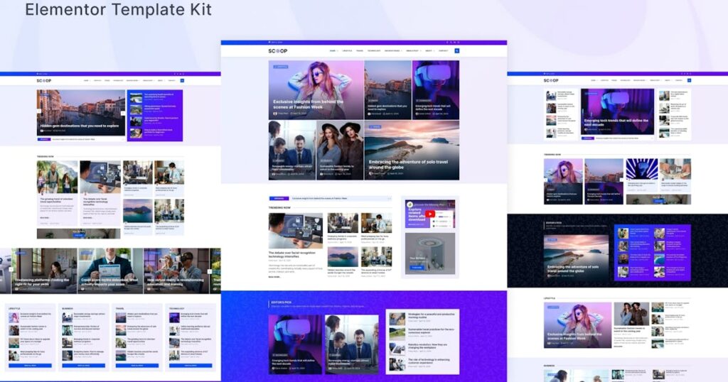 Download Scoop – News & Magazine Elementor Pro Template Kit version 1.0.0