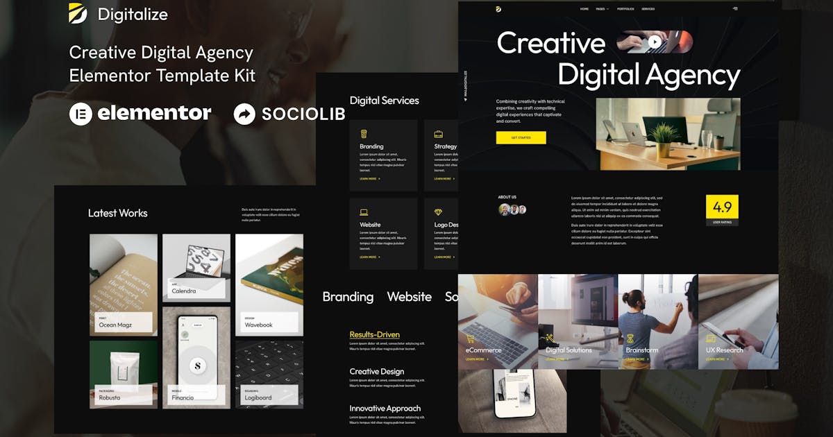 Télécharger Digitalize – Creative Digital Agency & Portfolios Elementor Template Kit version 1.0.1