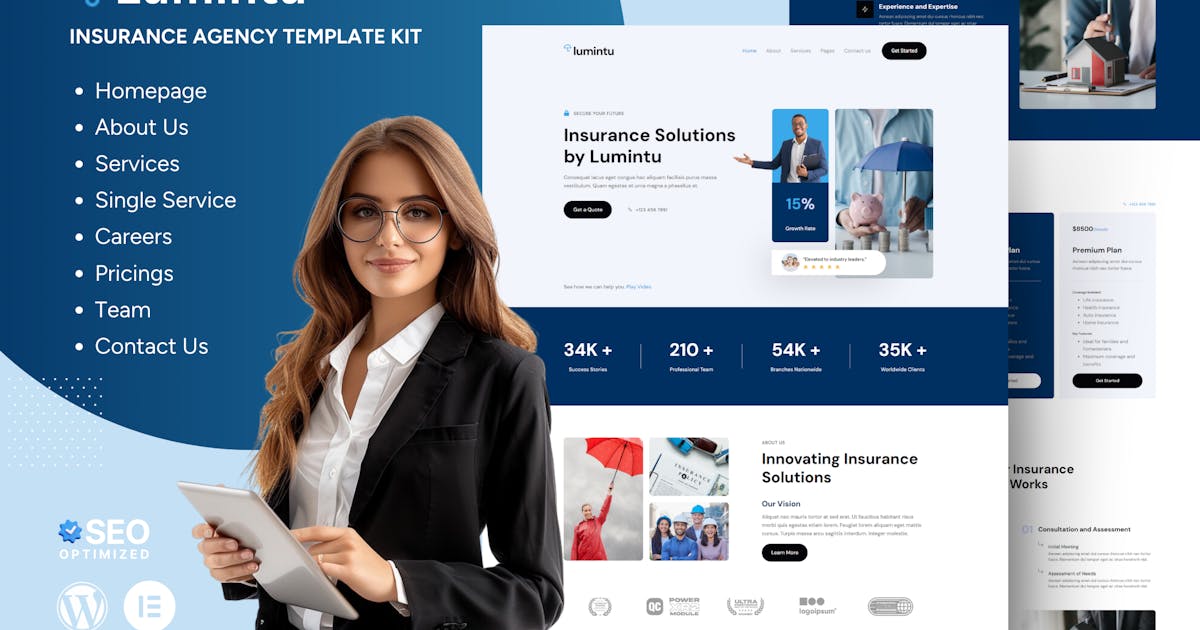 Download Lumintu – Insurance Agency Elementor Template Kit version 1.0.0