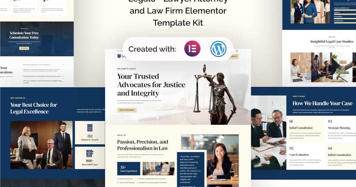 Download Legalo – Lawyer Attorney & Law Firm Elementor Template Kit ...