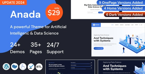 Télécharger Anada – Artificial Intelligence & Data Science WordPress version 2.0
