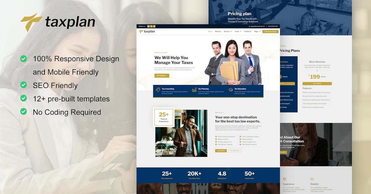 Download TaxPlan – Tax Consultants & Financial Consulting Elementor Pro ...