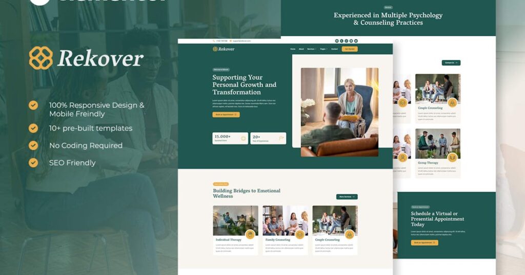 Download Rekover – Psychology & Counseling Elementor Template Kit ...
