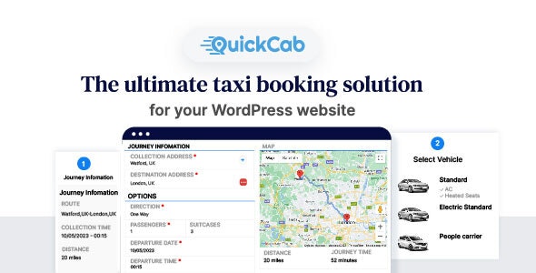 Download QuickCab – WooCommerce Taxi Booking Plugin version 1.3.5
