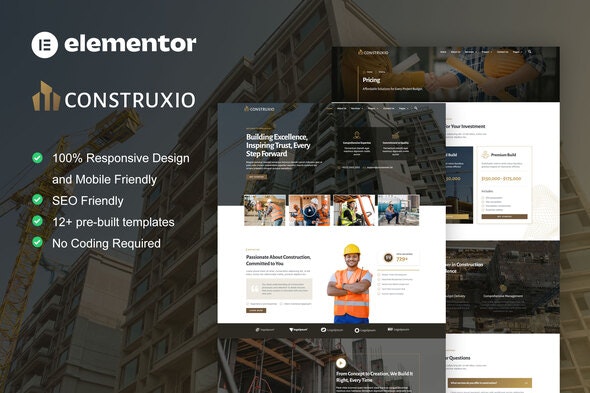 Télécharger Construxio – Construction & Building Company Elementor Pro Template Kit version 1.0.0