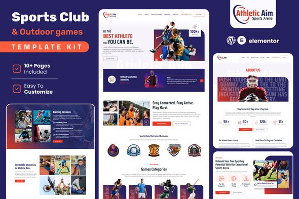 Download Athletic Aim – Sports Club & Outdoor Games Elementor Template ...